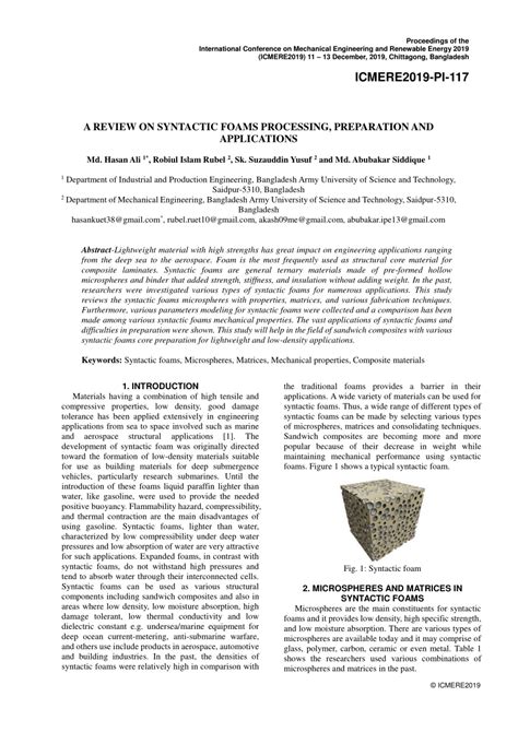 Pdf A Review On Syntactic Foams Processing Preparation And Applications