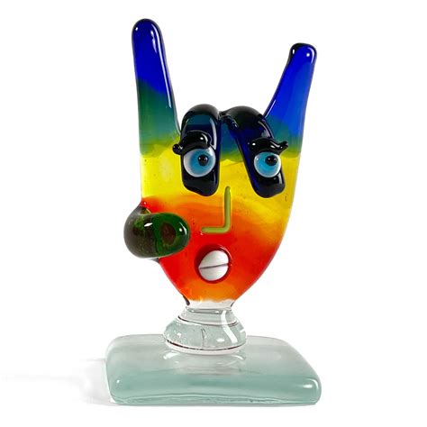 Picasso Hand Emoji Murano Glass