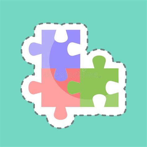Sticker Line Cut Puzzles Suitable For Programming Symbol Simple Design Editable Design