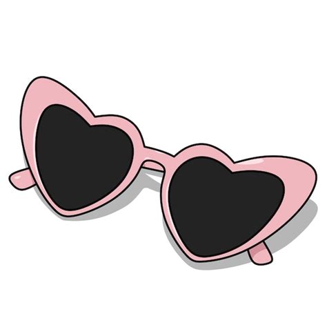 Premium Vector Pair Of Pink Heart Shaped Sunglasses With Black Hearts