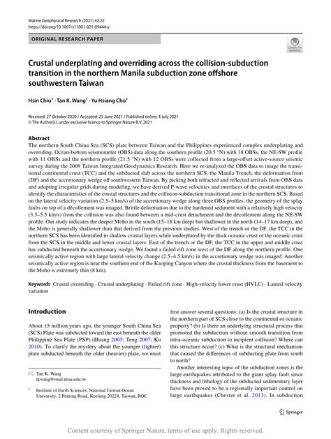 Crustal Underplating And Overriding Across The Collision Subduction