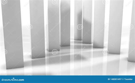 rectangular three dimensional columns abstract illustration stock