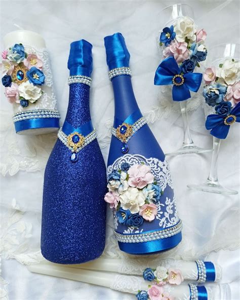 Свадебный набор в синем цвете Свадебный набор Элегантный свадебный декор Свадебные аксессуары