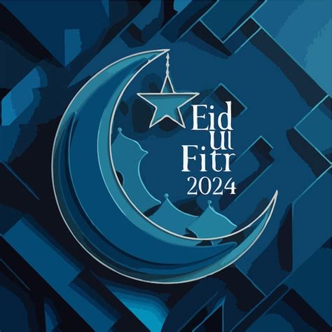 Eid Ul Fitr Crescent Moon Create A Shapes Sample In Deep Blue Premium