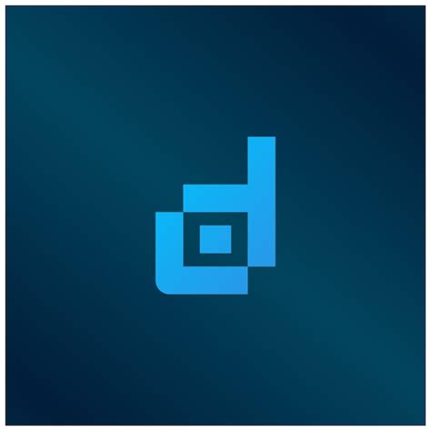 글자 D 픽셀 로고 초기 디자인 템플릿 프리미엄 벡터