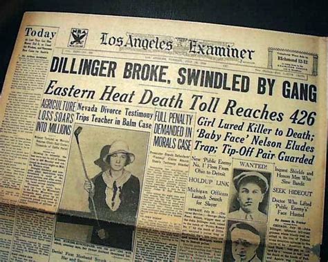 John Dillinger Bank Bandit Assassination Shot In Chicago And Photos 1934