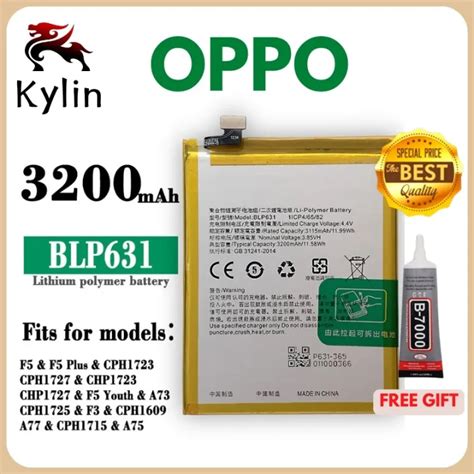 Kylin Oppo Battery Original F5 Youth F3 A77 A73 A75 Model Blp631 High