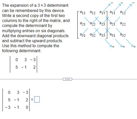 Solved The Expansion Of A 3×3 Determinant Can Be Remembered