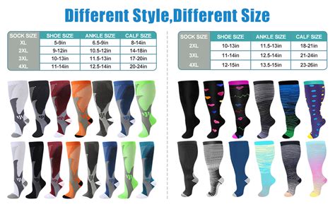 Zfist Plus Size Compression Socks Wide Calf For Women Mensport Compression Stocking