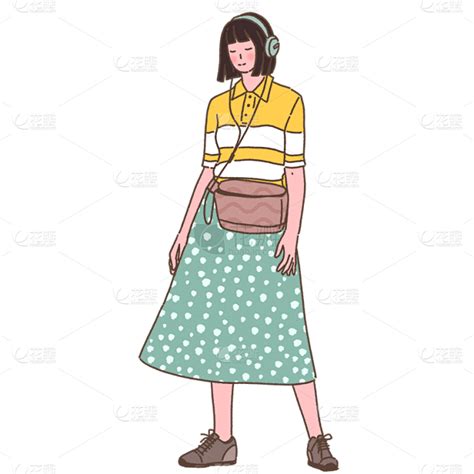 手绘风 人物插画 女孩