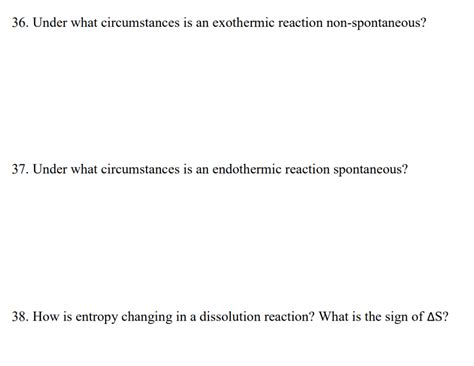 Solved 36 Under What Circumstances Is An Exothermic