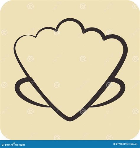 Icon Shell Suitable For Summer Symbol Hand Drawn Style Simple Design Editable Design