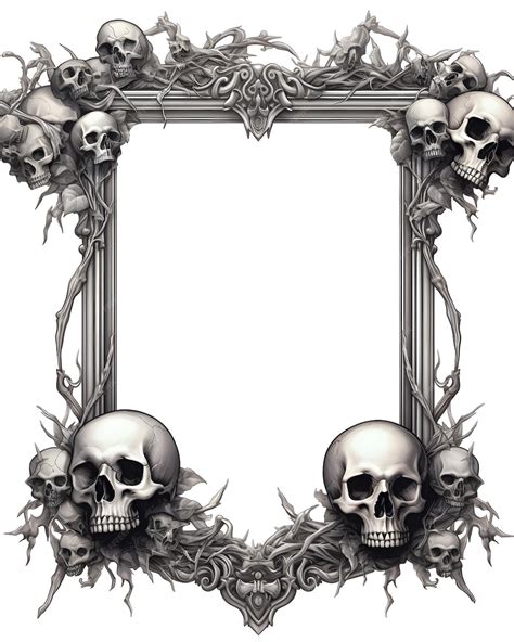 Premium Photo Rectangle Skull Border Frame