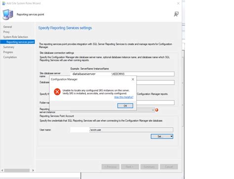 Unable To Locate Any Configured Srs Instances On The Server Verify Srs