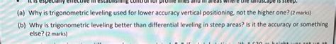 solved a why is trigonometric leveling used for lower