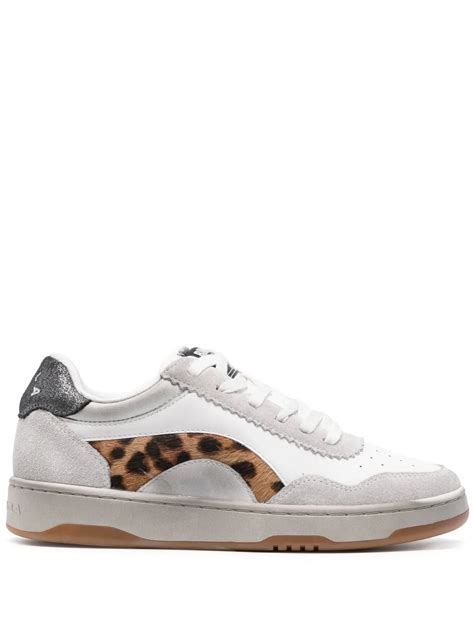 Bimba Y Lola Leopard Print Panelled Sneakers White Farfetch