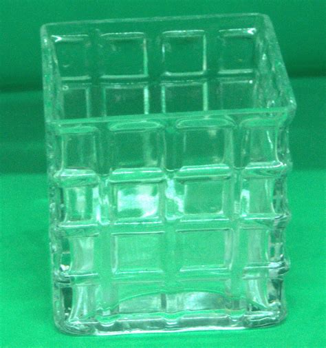 Vintage Square Glass Cube Etsy