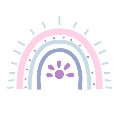 파스텔 컬러 보호 무지개 귀여운 보헤미안 레인보우 파스텔 귀여운 무지개 미학 Png 일러스트 및 Psd 이미지 무료