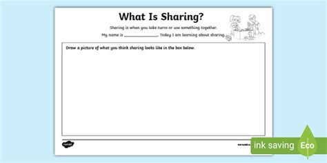 What Is Sharing Worksheet