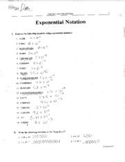 Chemistry Exponential Notation Sheet J I Exponential Notation CHEMISTRY PROBLEMS