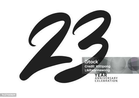 23 주년 기념일 축 하 블랙 컬러 로고 타입 벡터 23 숫자 디자인 23 번째 생일 초대장 로고 번호 디자인 벡터 일러스트