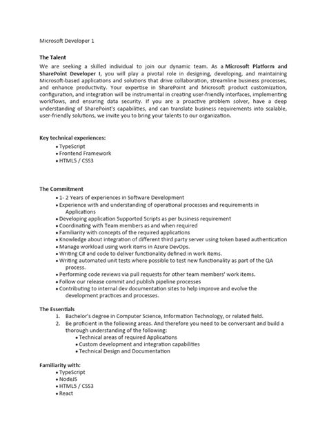 Microsoft Developer 1 Pdf Share Point Systems Architecture