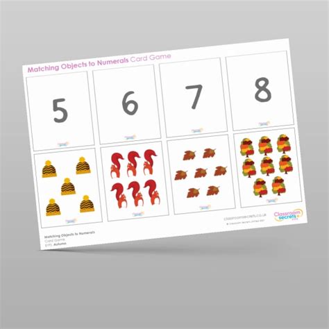 Eyfs Autumn Matching Objects To Numerals Resource Classroom Secrets