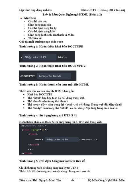 Lab 2 Html Phan 1 Summary Design Thinking Lab 2 Làm Quen Ngôn