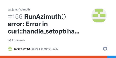 runazimuth error error in curl handle setopt handle list req options · issue 156
