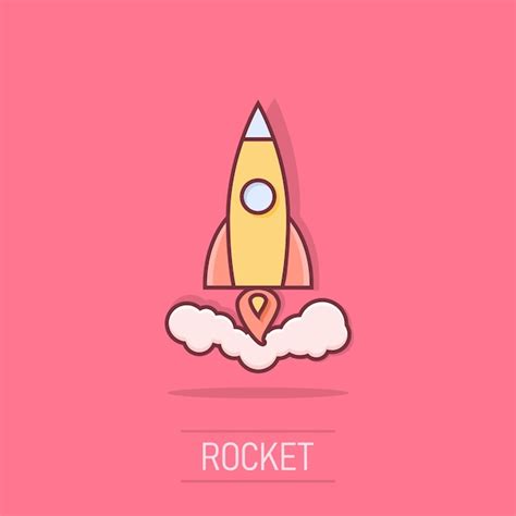 Premium Vector Vector Cartoon Rocket Icon In Comic Style Startup