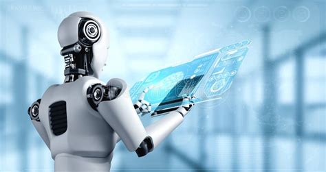 Robot Humanoid Using Tablet Computer For Big Data Analytic Stock