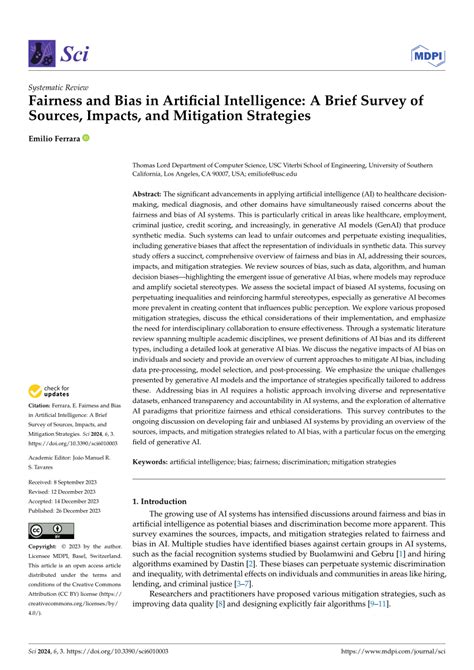 Pdf Fairness And Bias In Artificial Intelligence A Brief Survey Of Sources Impacts And