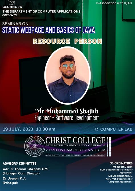 Seminar Static Webpages And The Basics Of Java Christ College