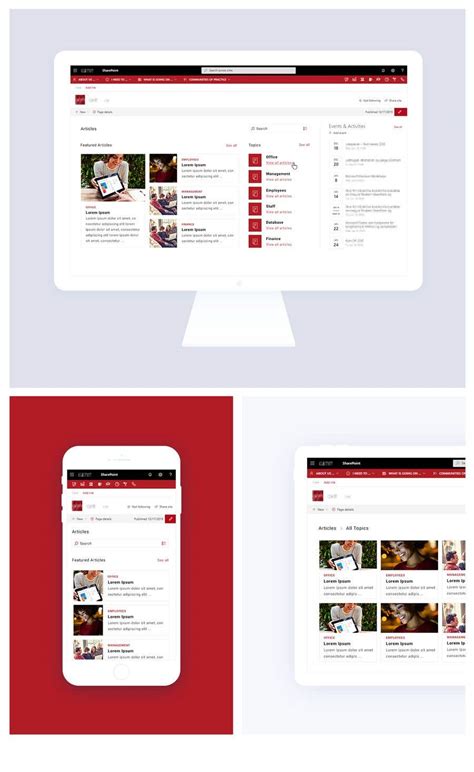 Design For Showing Overview Of Articles On A Web Page With Office UI