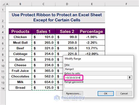 How To Protect An Excel Sheet Except For Certain Cells Ways