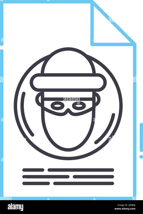 Masked Thief Line Icon Outline Symbol Vector Illustration Concept Sign Stock Vector Image