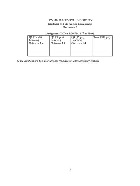 Hw 7 1 Pdf Amplifier Analog Circuits