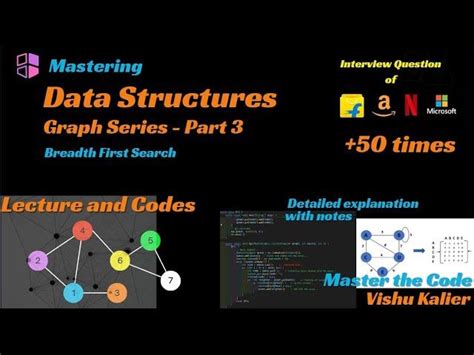 Graph Data Structures Beginner Code Part 3 Breadth First Search Vishu Kalier