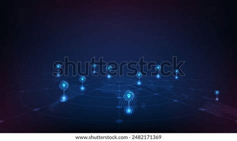 Gps Tracking Map Track Navigation Pins Stock Vector Royalty Free Shutterstock