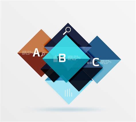 Premium Vector Overlapping Square Infographics Vector Template Background For Workflow Layout