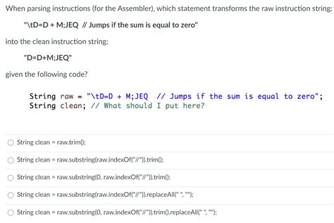 Solved When Parsing Instructions For The Assembler Which
