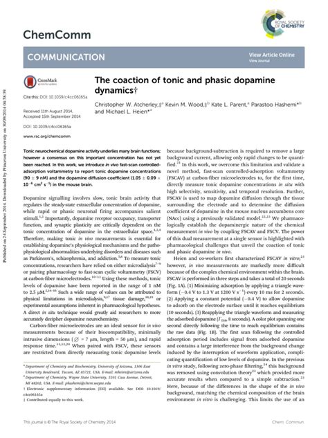 the coaction of tonic and phasic dopamine dynamics download free pdf