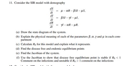 Solved 11 Consider The Sir Model With Demography
