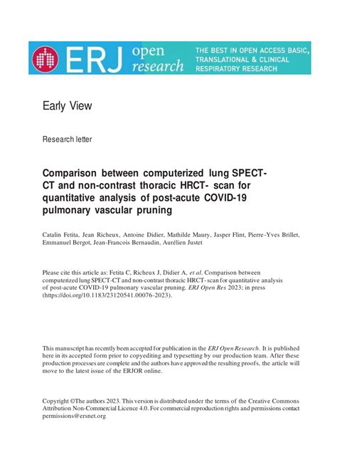 Pdf Comparison Between Computerized Lung Spect Ct And Non Contrast