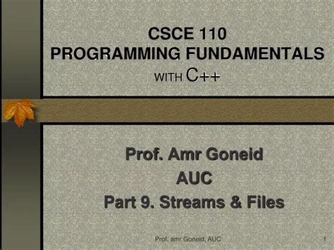 Ppt Csce 110 Programming Fundamentals With C Powerpoint