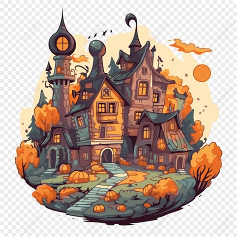 Halloweentown Clipart Cartoon Halloween Halloween Village Vector Png