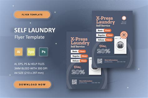 Self Laundry Flyer Template Graphic By Streakside · Creative Fabrica
