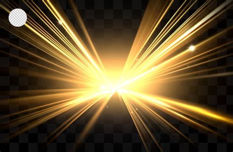 투명한 배경에 빛나는 불빛 중앙에서 빛이 납니다 프리미엄 Psd 파일