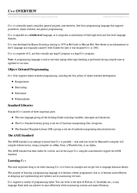 L3 Cpp Overview Tutorialspointcpluspluscppoverviewhtm Copyright