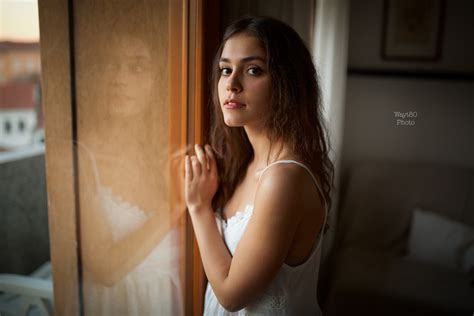 Glass Reflection Face Women Portrait Brown Eyes Hd Wallpaper